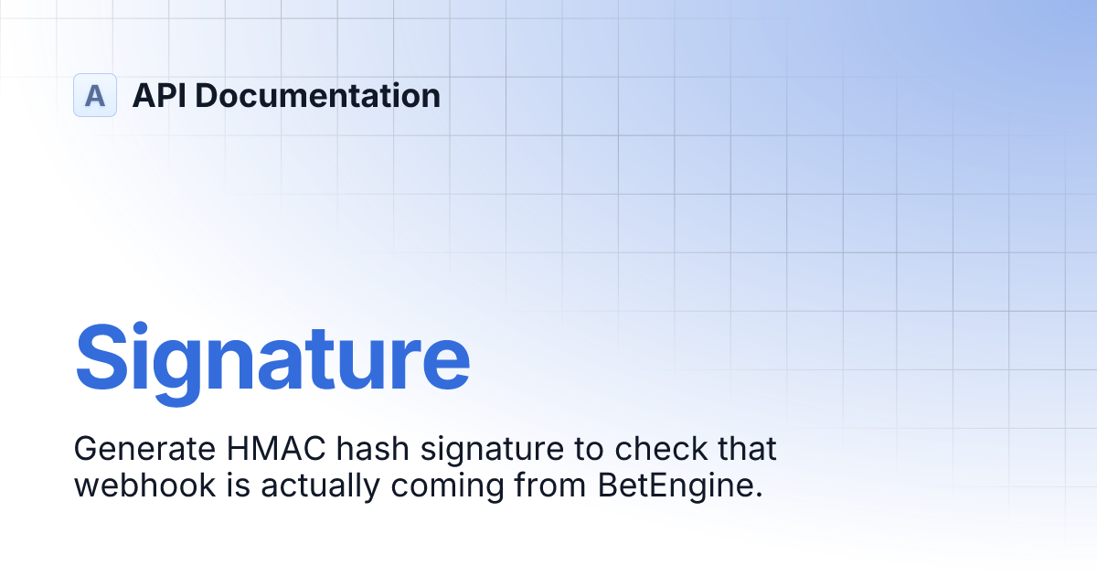 Signature | API Documentation